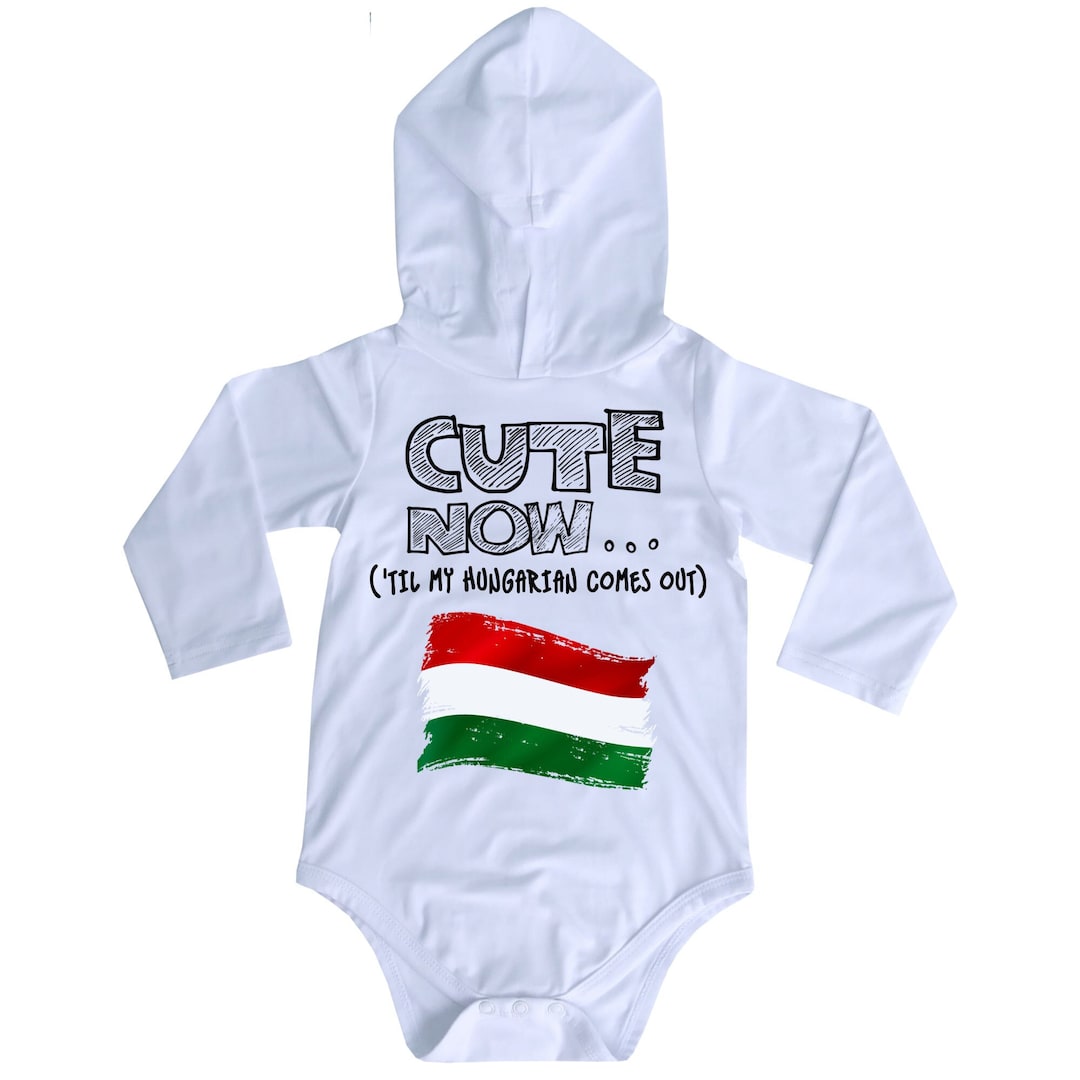 Hooded Long Sleeve Hungary Flag Infant/baby Bodysuit CUTE NOW... ('til ...
