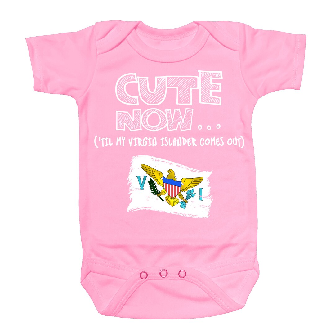 Baby Usvi Bodysuit CUTE NOW... 'til My Virgin Islander Comes Out Flag ...