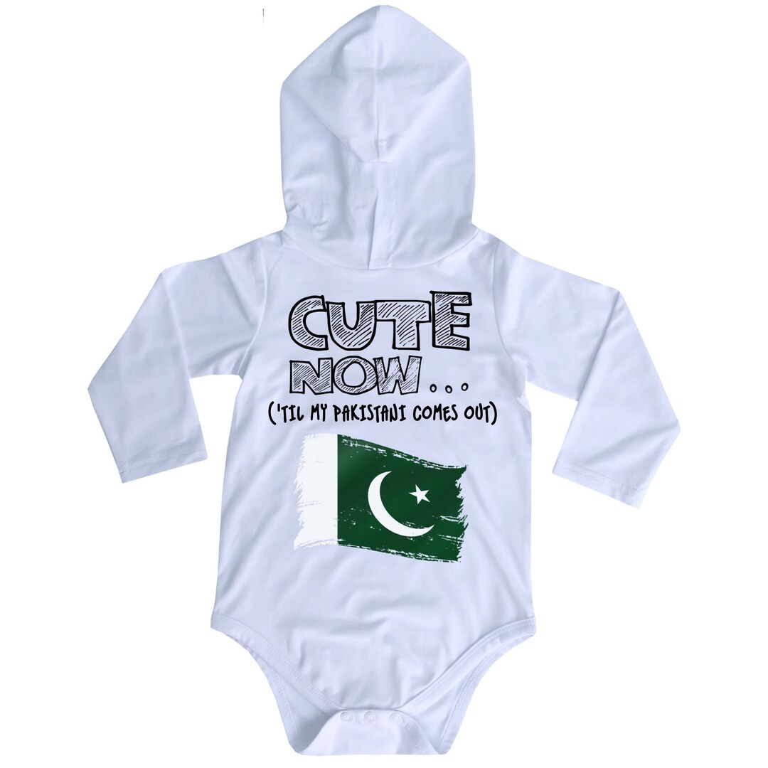 Hooded Long Sleeve Pakistan Flag Infant/baby Bodysuit CUTE NOW... ('til ...