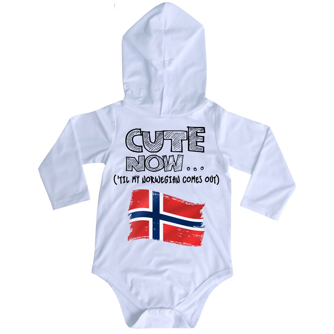 Hooded Long Sleeve Norway Flag Infant/baby Bodysuit CUTE NOW... ('til ...