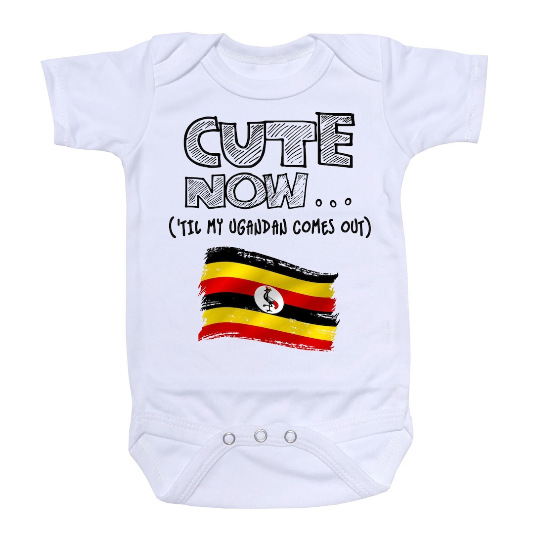 Flag of Uganda Baby Bodysuit - Cute Now...'til My Ugandan Comes Out ...