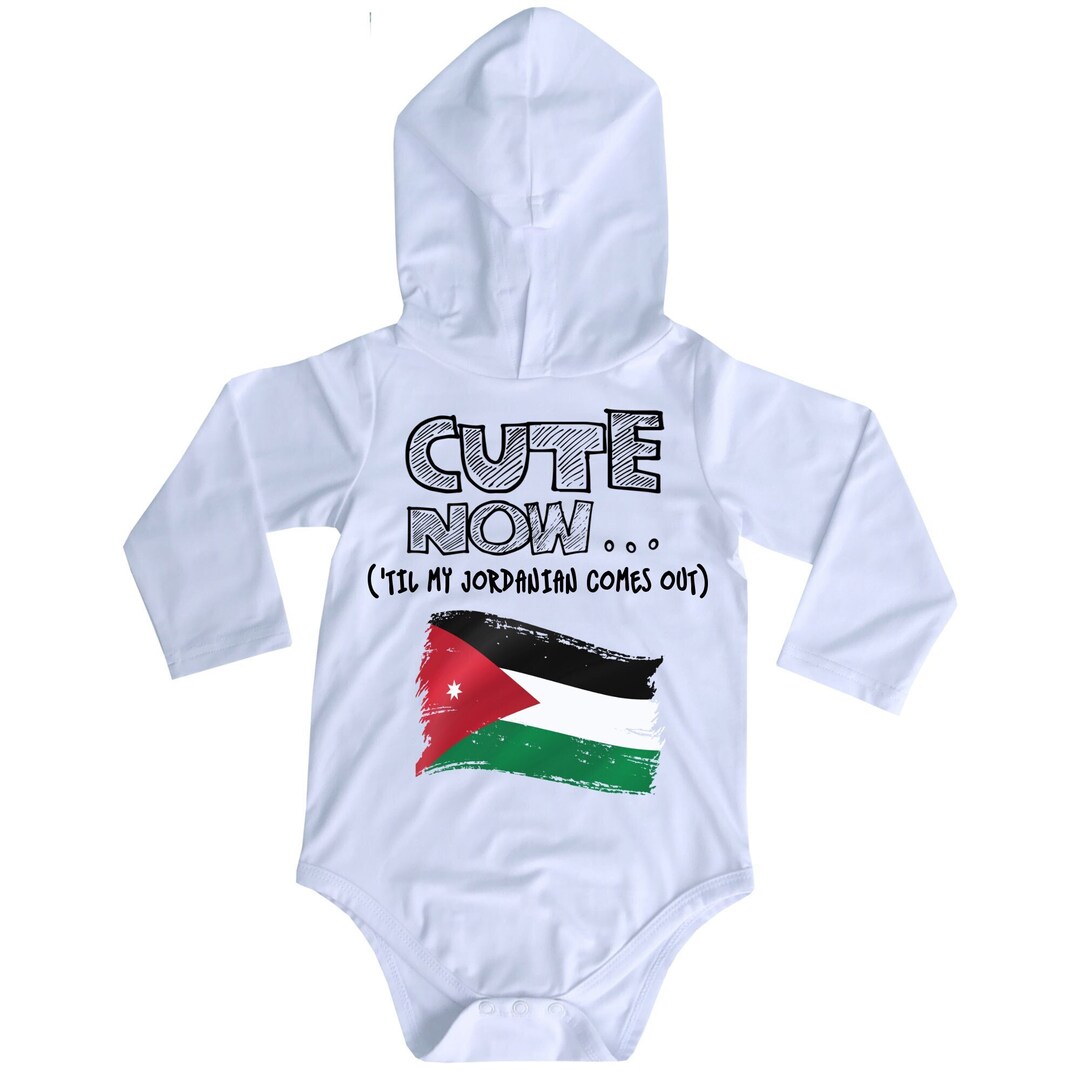 Hooded Long Sleeve Jordan Flag Infant/baby Bodysuit CUTE NOW... ('til ...