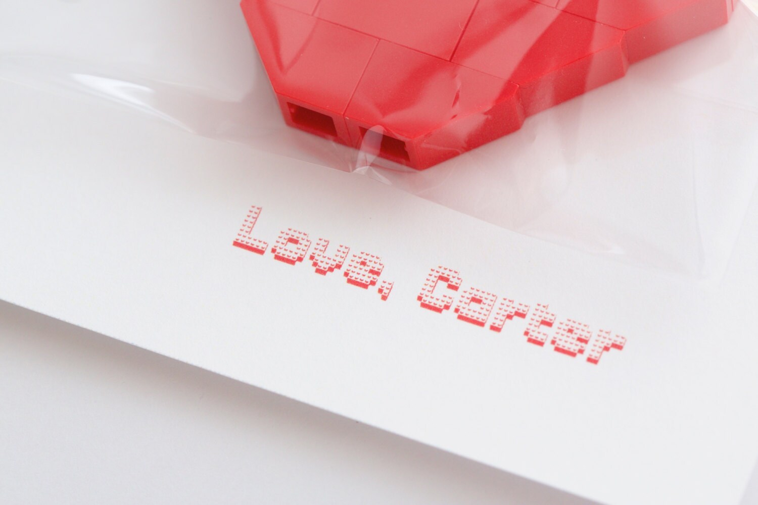 Lego Valentine Card With Red Heart - Custom Name - Etsy