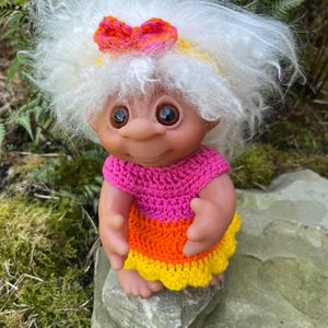 Pink, OOAK, Candy Corn, Autumn Dress for Russ Troll Doll Troll Not ...