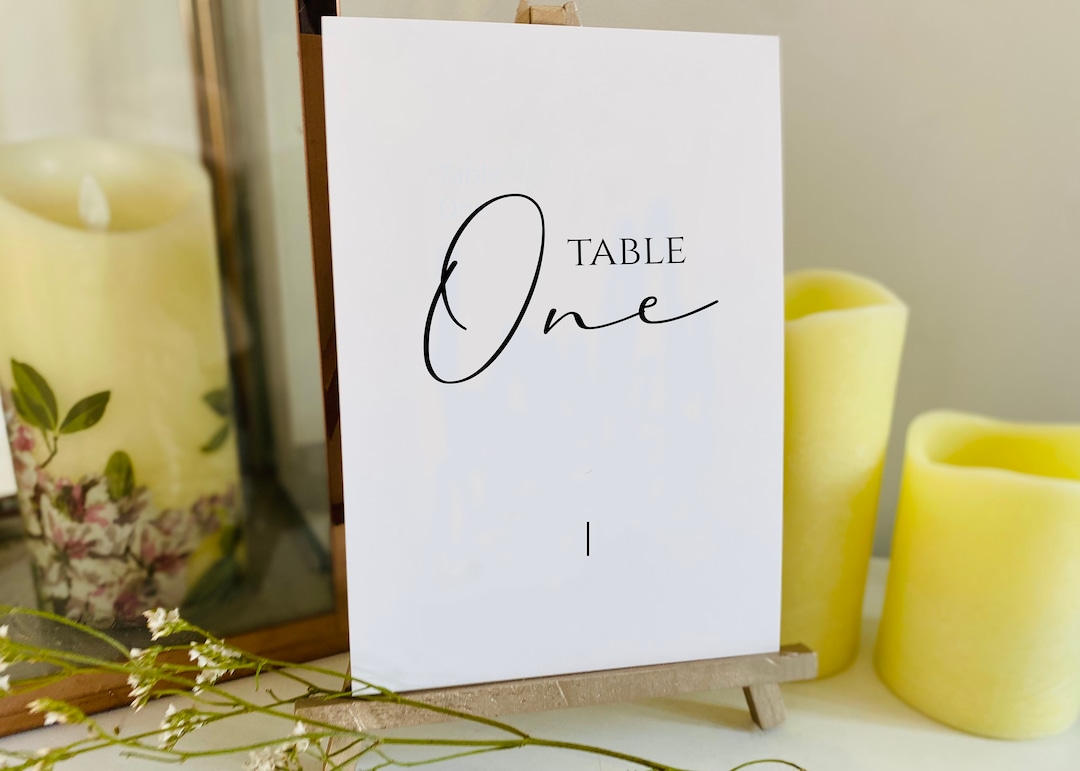 Table Numbers | Printable | 7x5 | DIY Wedding | Modern | Minimalist - Etsy