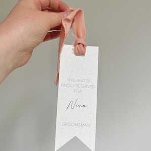 Personalised Seat Reservation Tag for Weddings | Place Reservation ...
