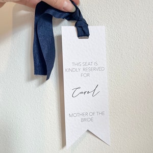 Personalised Seat Reservation Tag for Weddings | Place Reservation ...