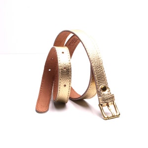 Gold Belt Fine Women's Leather Soft Gold Buckle Brass Atelier by Mode ...
