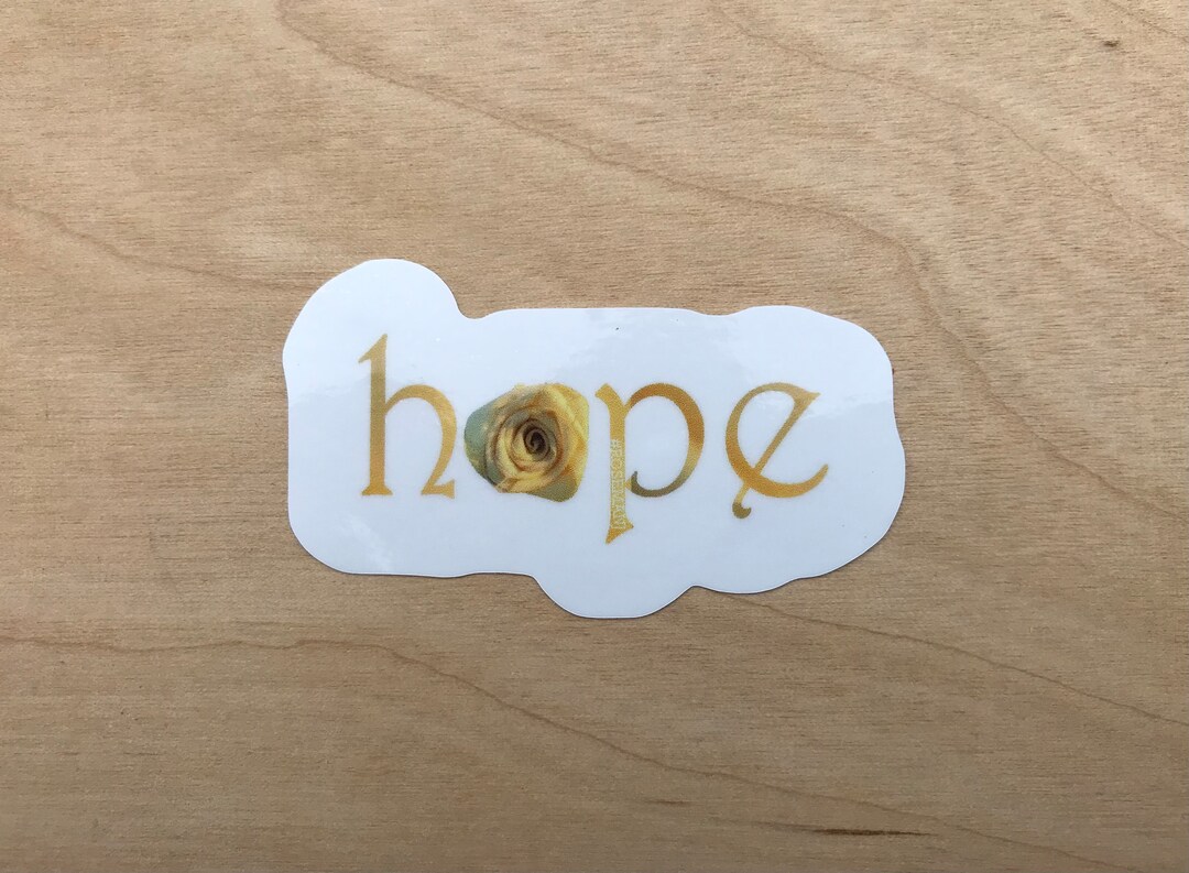 Hope Sticker Waterproof Small Yellow hope Decal - Etsy
