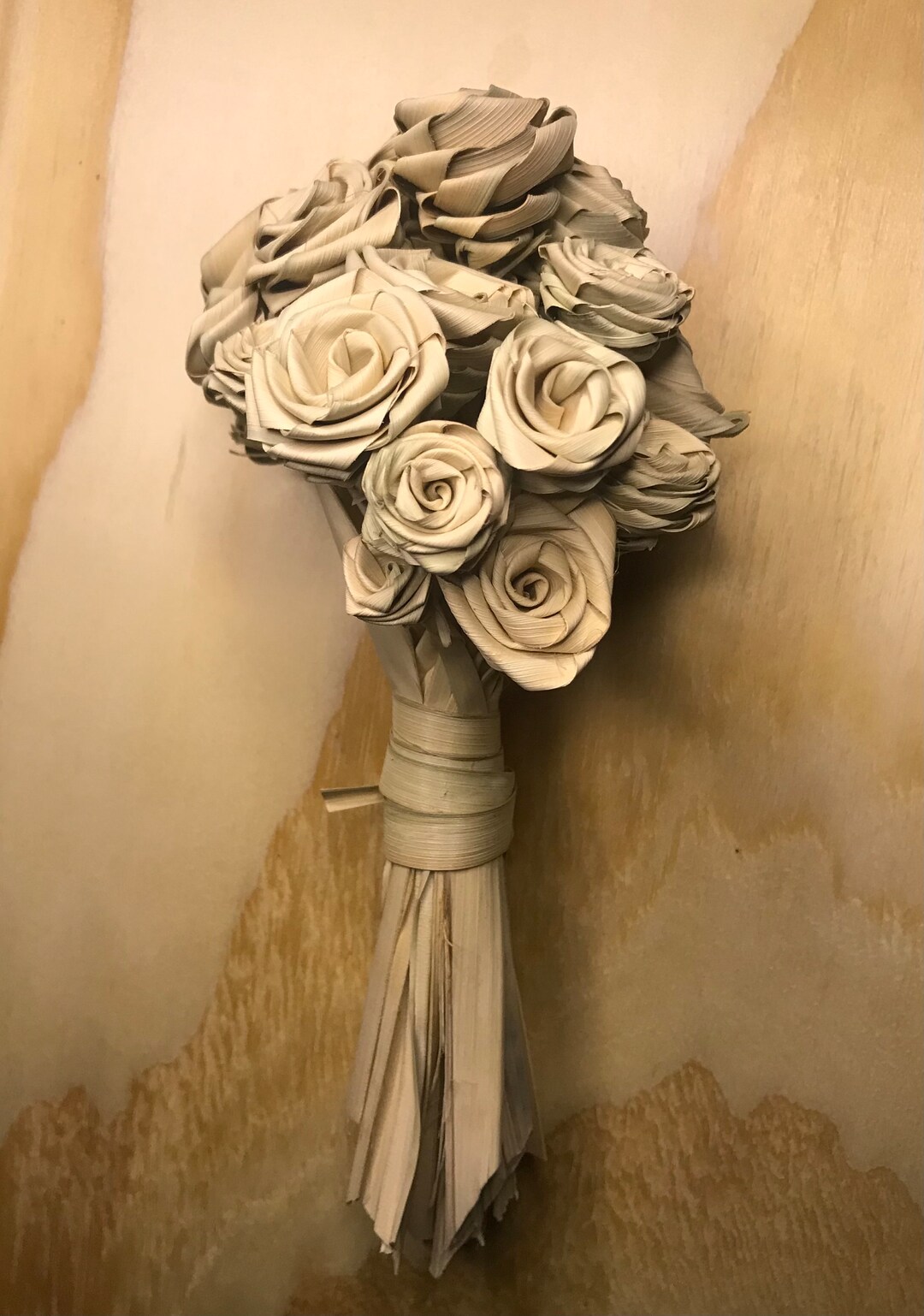 20 Rose Bouquet Smaller Palmetto Leaf Palm Roses, Flowers Are Dried and ...