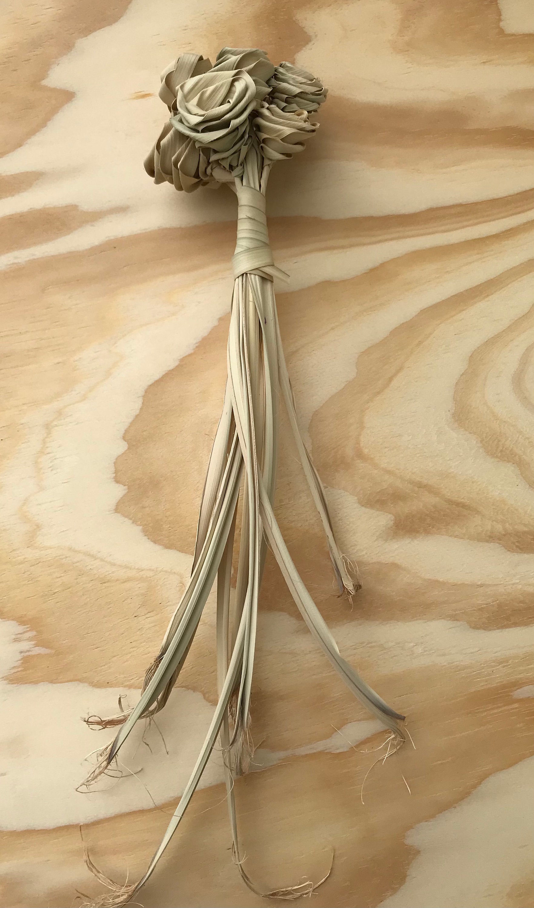 9 Rose Long Stem Bouquet of Palmetto Leaf Palm Roses, Flowers Are Dried ...