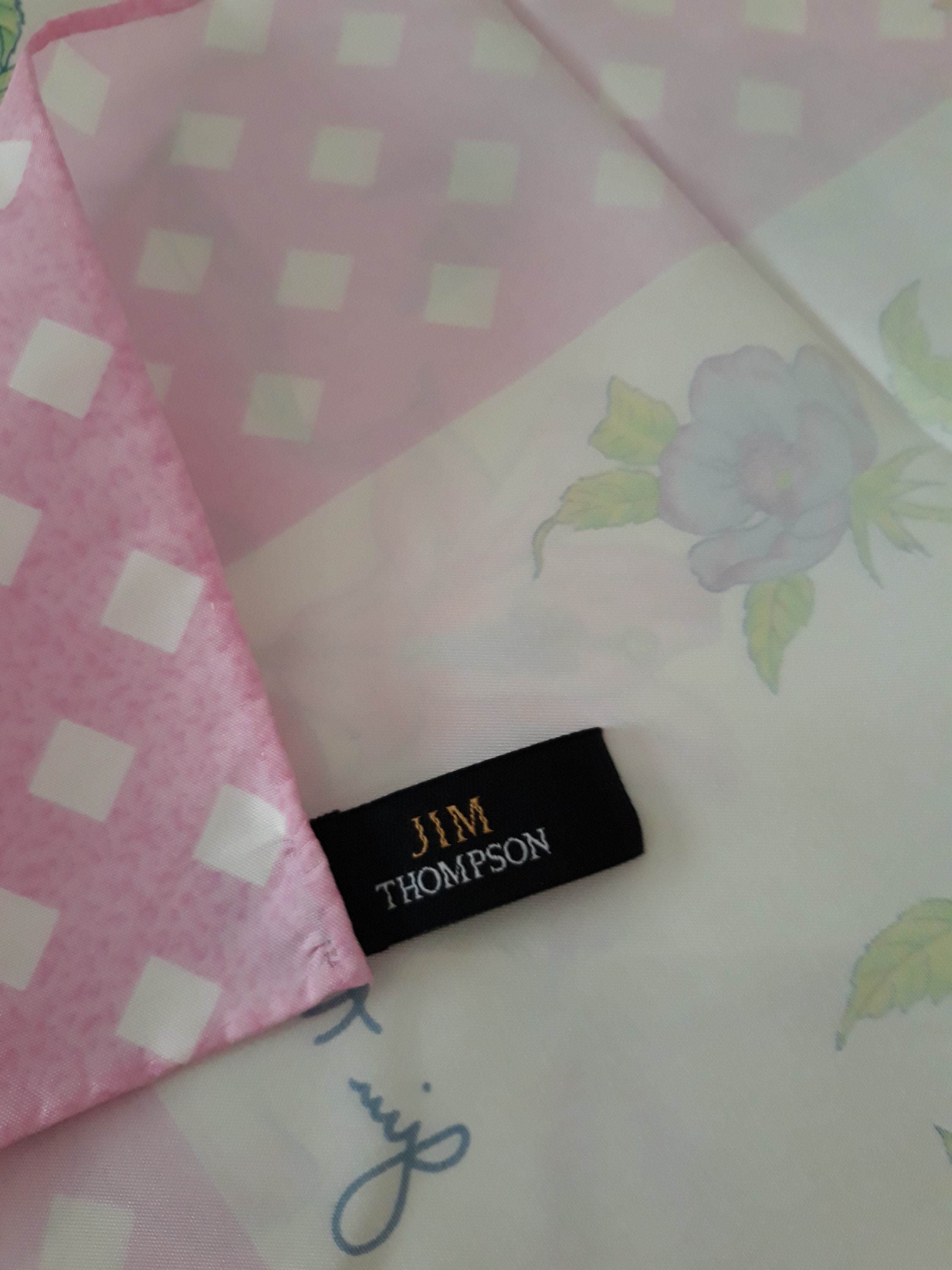 Jim Thompson Thai Silk Floral Scarf - Etsy UK