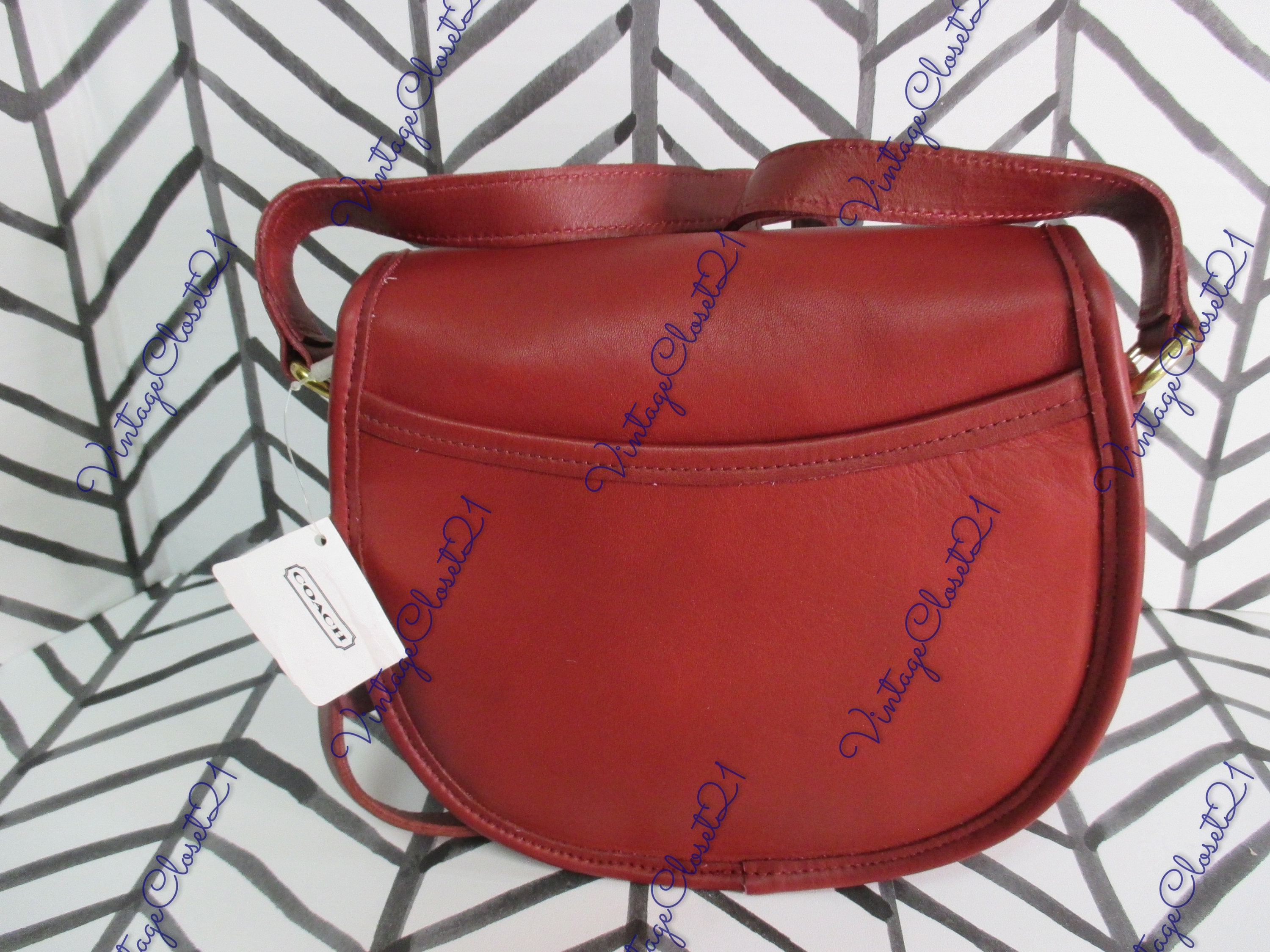 Vintage Coach Red Leather Watson Shoulder Bag 9981 New W/tags in Box ...