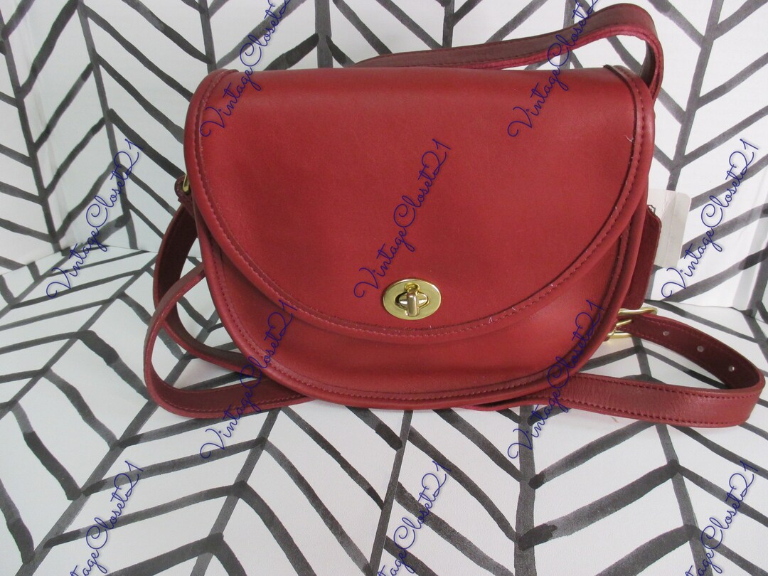 Vintage Coach Red Leather Watson Shoulder Bag 9981 New W/tags in Box ...