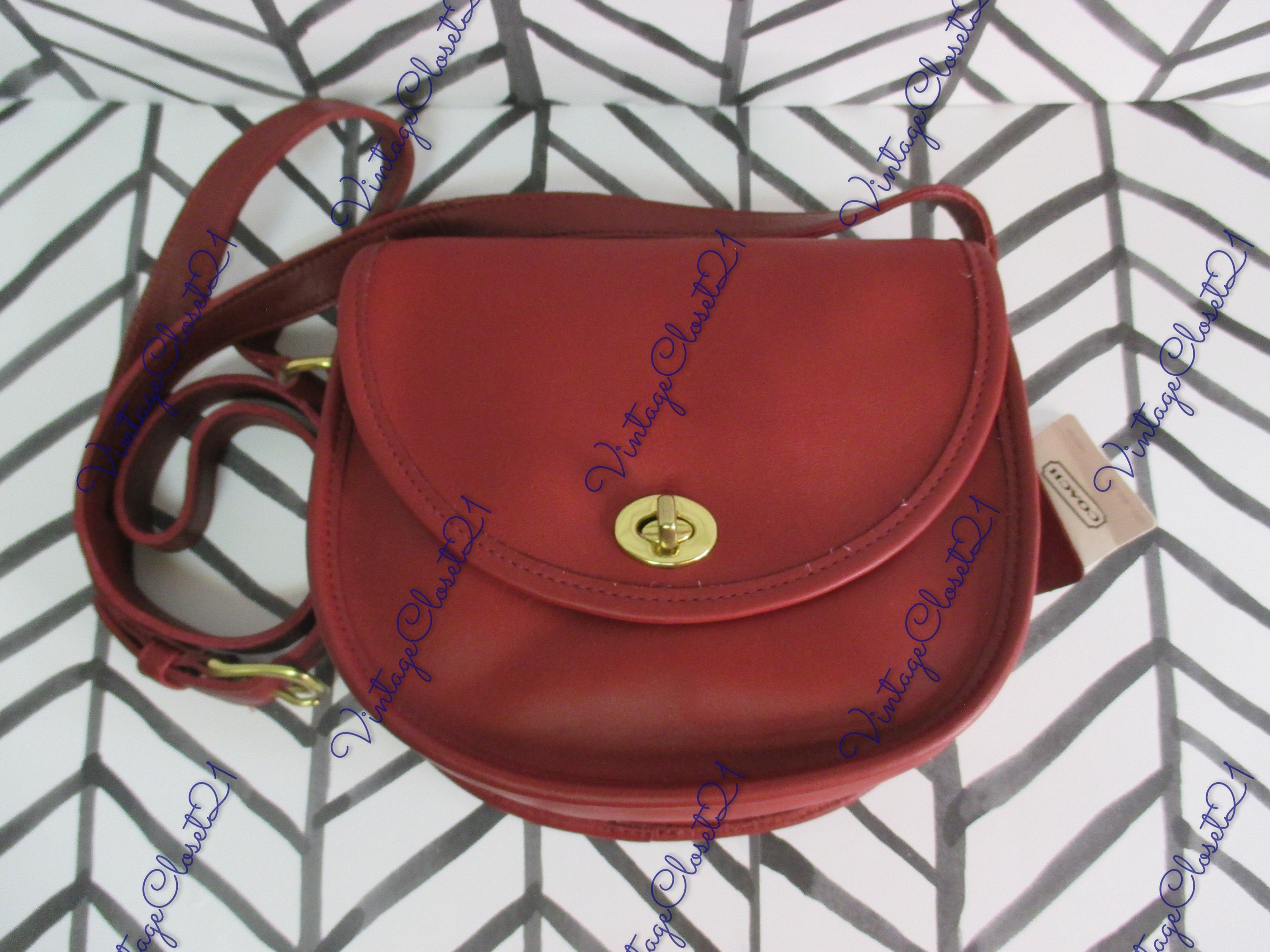 Vintage Coach Red Leather Watson Shoulder Bag 9981 New W/tags in Box ...