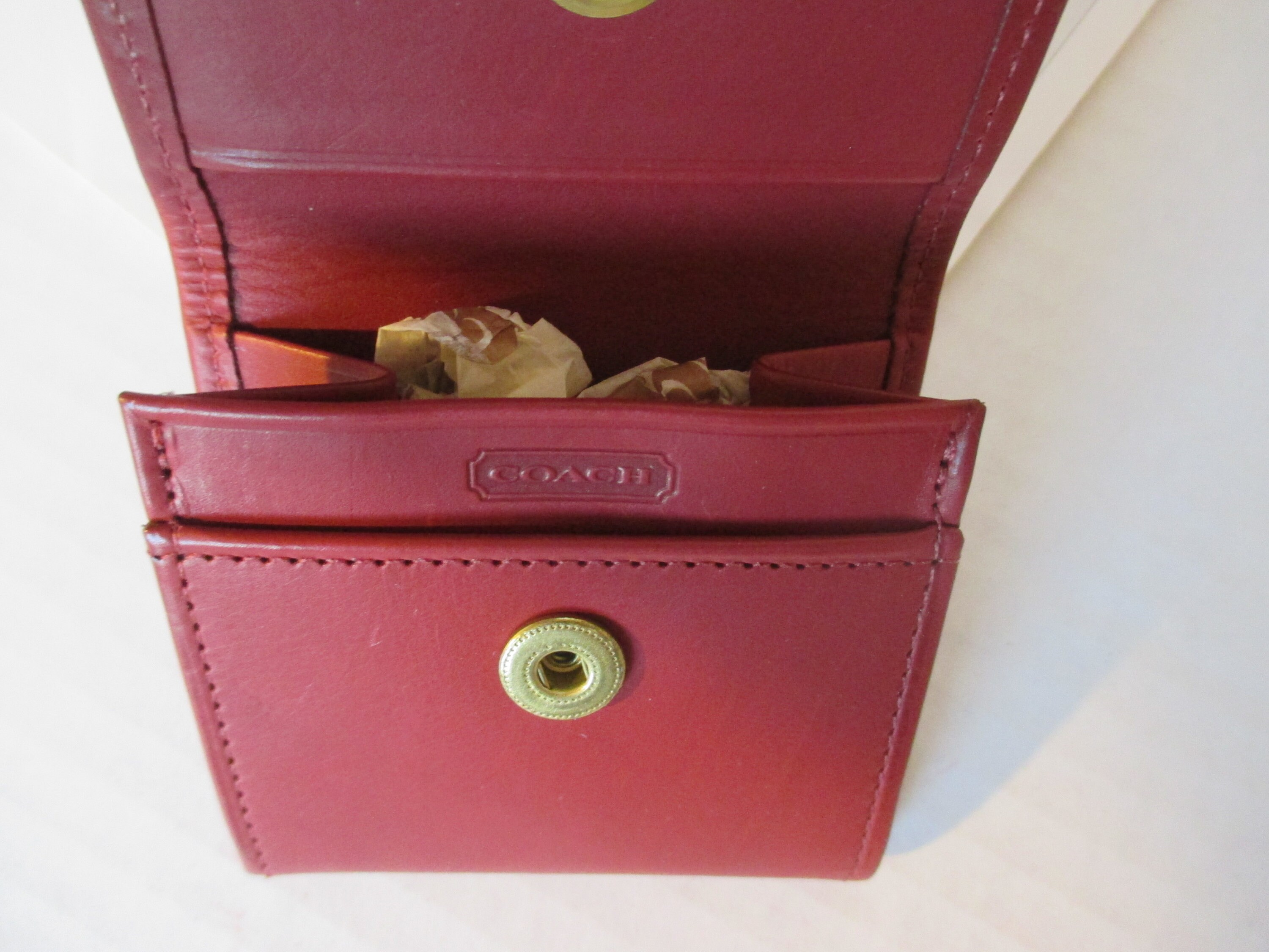 COACH Vintage Red Leather Mini Envelope Coin Purse, Pre-Owned, Rare ...
