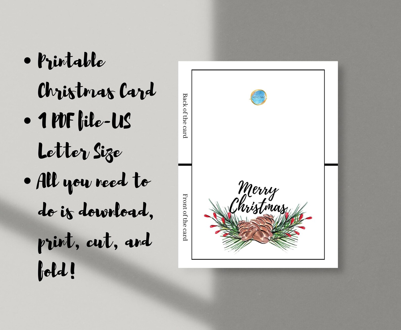 Printable Christmas Card Digital Download Christmas Card to | Etsy