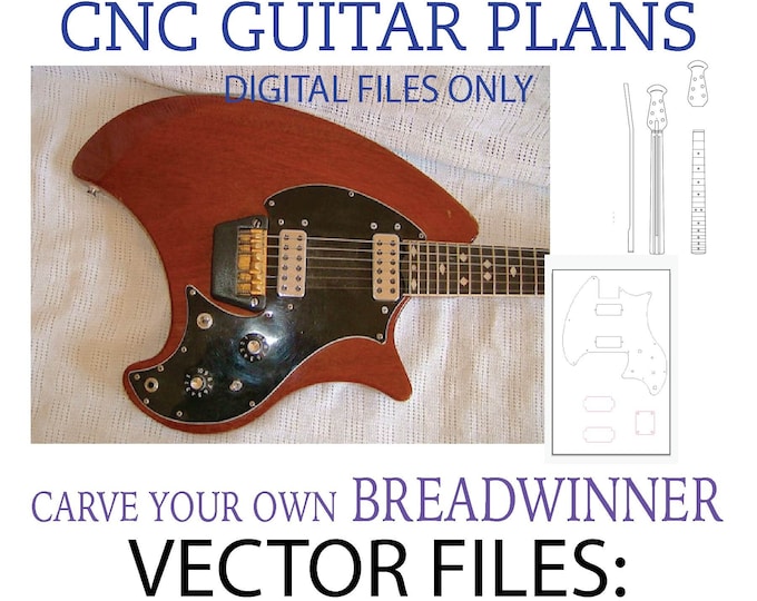 70s Breadwinner Digital Guitar Plans. 3 Files Types for Cnc Guitar ...