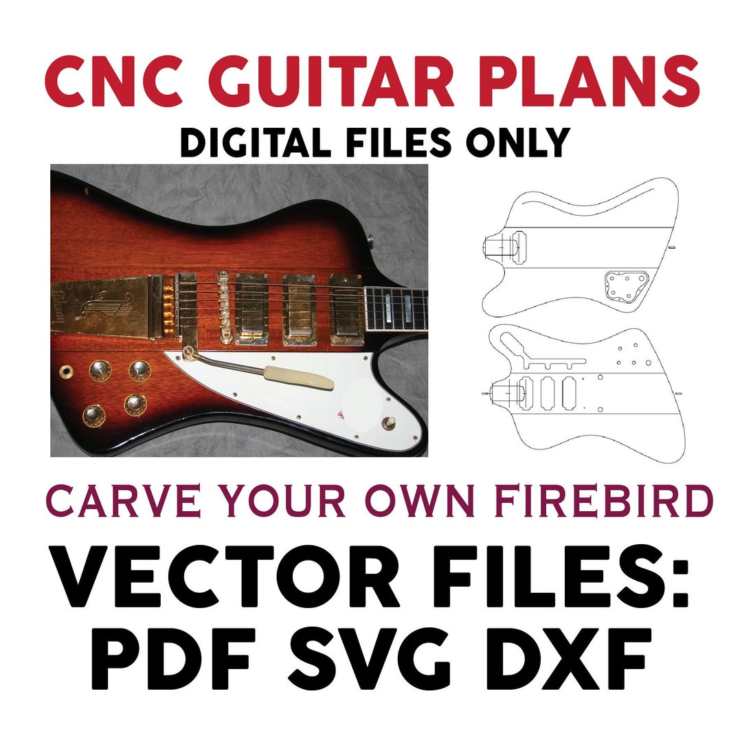 Firebird Guitar CNC Digital Plans, Bodies, Necks (pdf, Svg, Dxf, Dwg ...