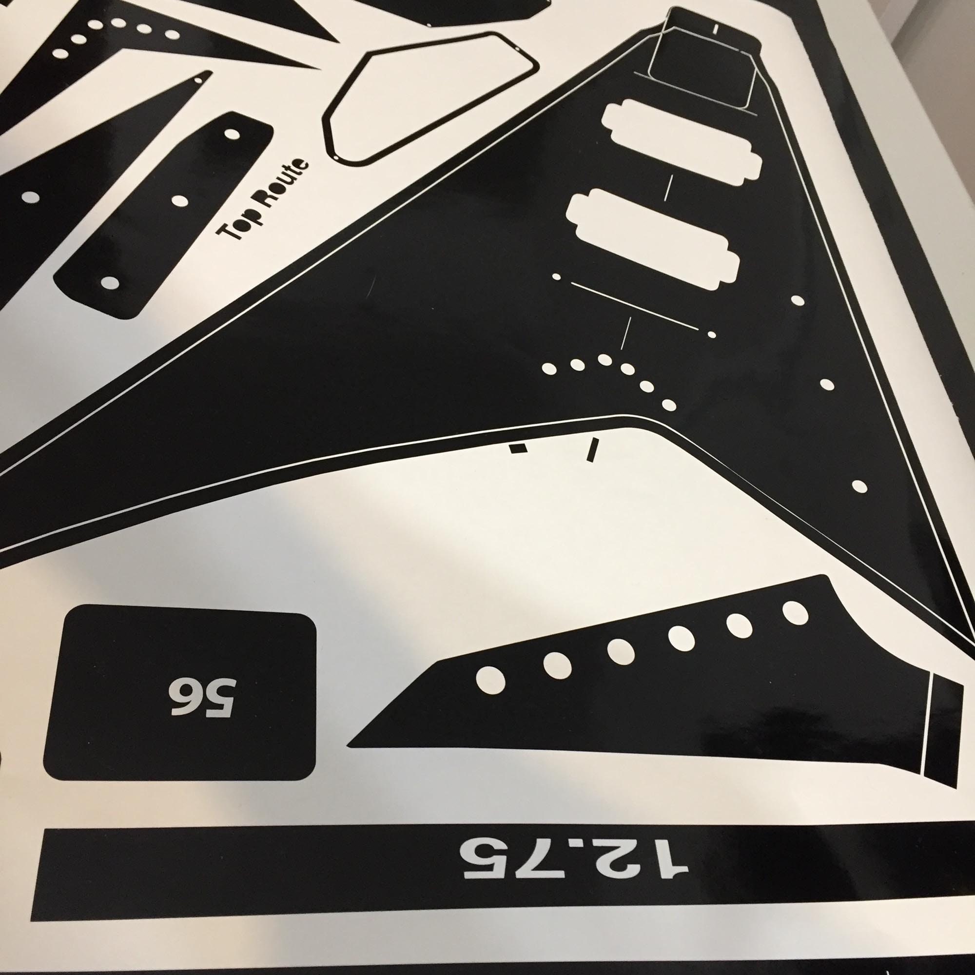 R Rhodes V Routing Template. Vinyl Sticker for Guitar Making. - Etsy Canada