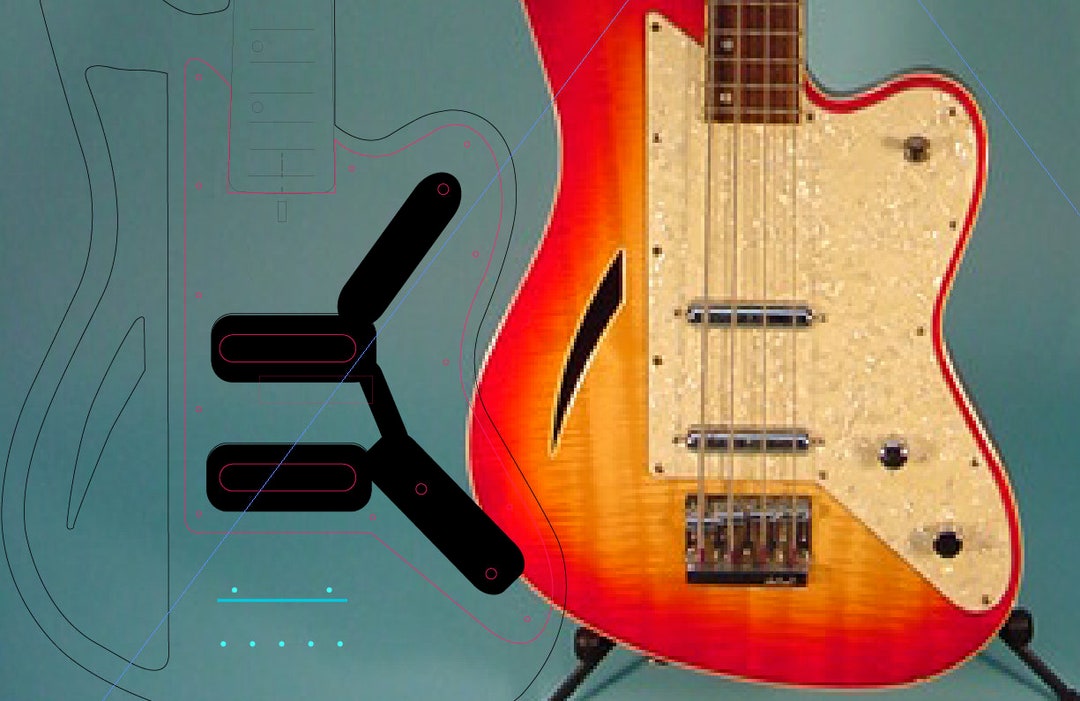 Surfcaster Bass 4 String Building Template. 90's Surfcaster Bass ...