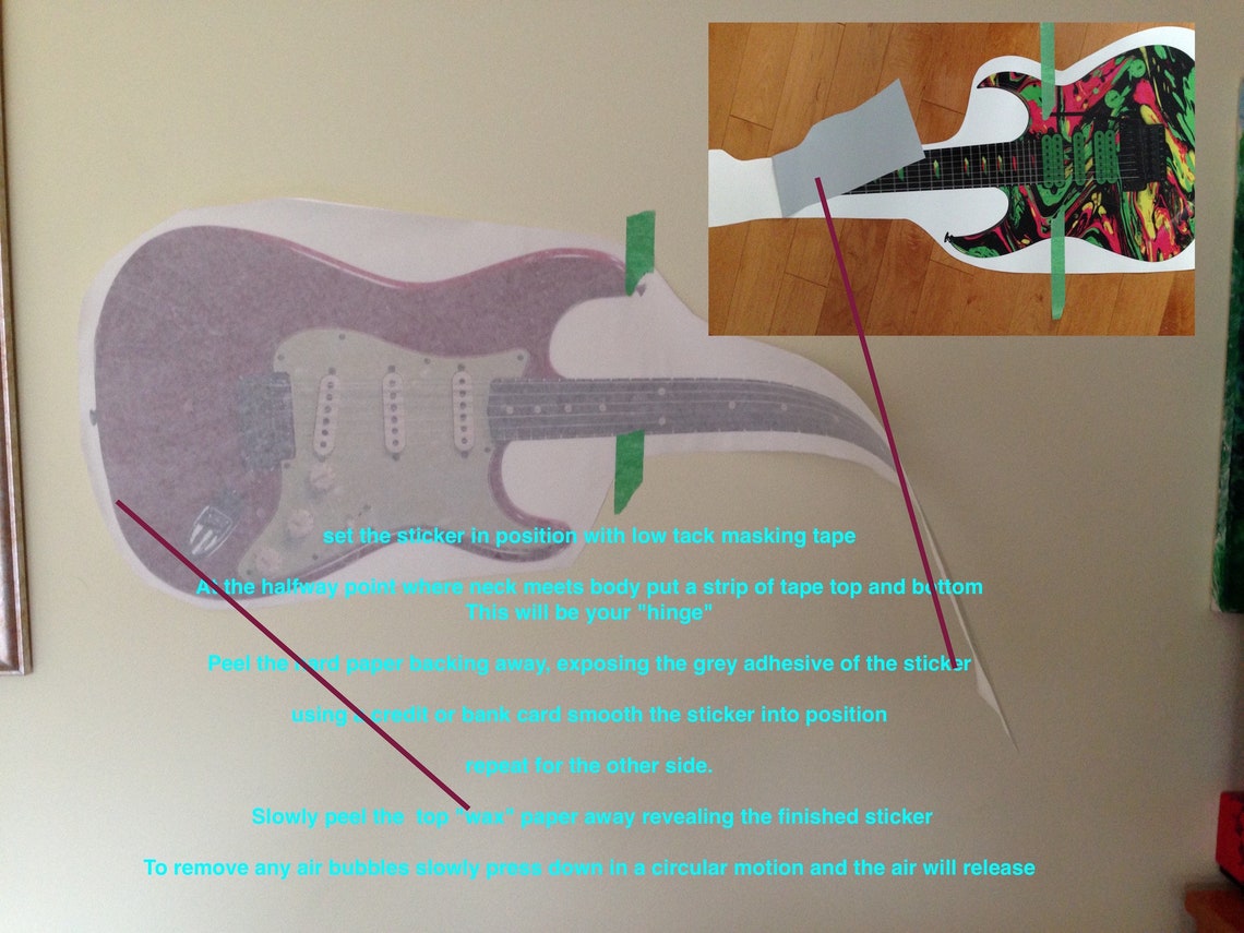 60's SG Guitar Sticker. Life Size Cut Shape of SG Guiatar - Etsy