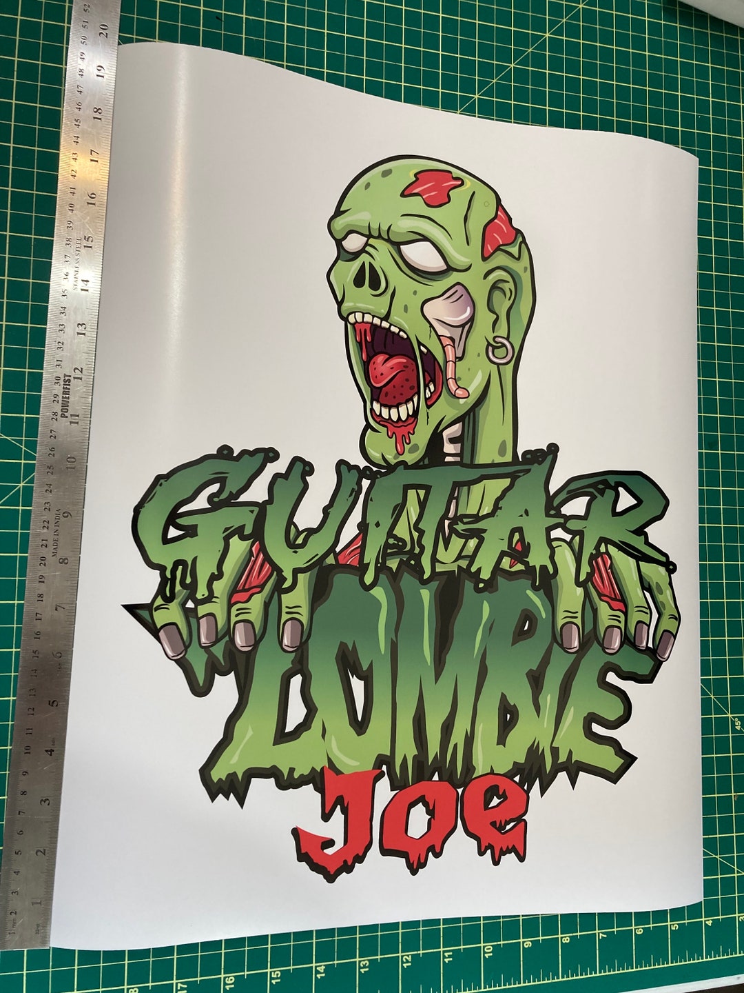 Personalized Guitar Zombie Poster. Hi Quality Print on Satin Photo ...