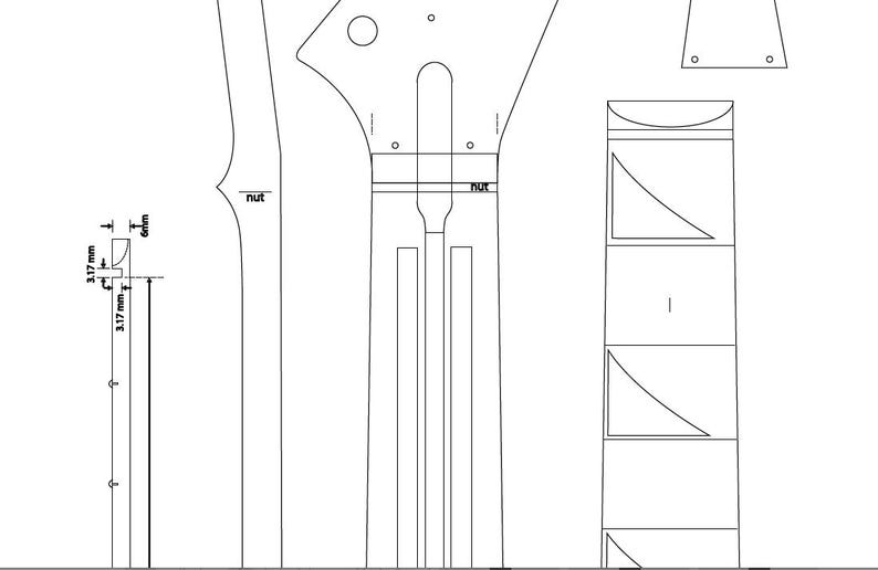 Kelly Shape With Floyd Rose Guitar Routing Plans. Bolt On, 4 Files ...