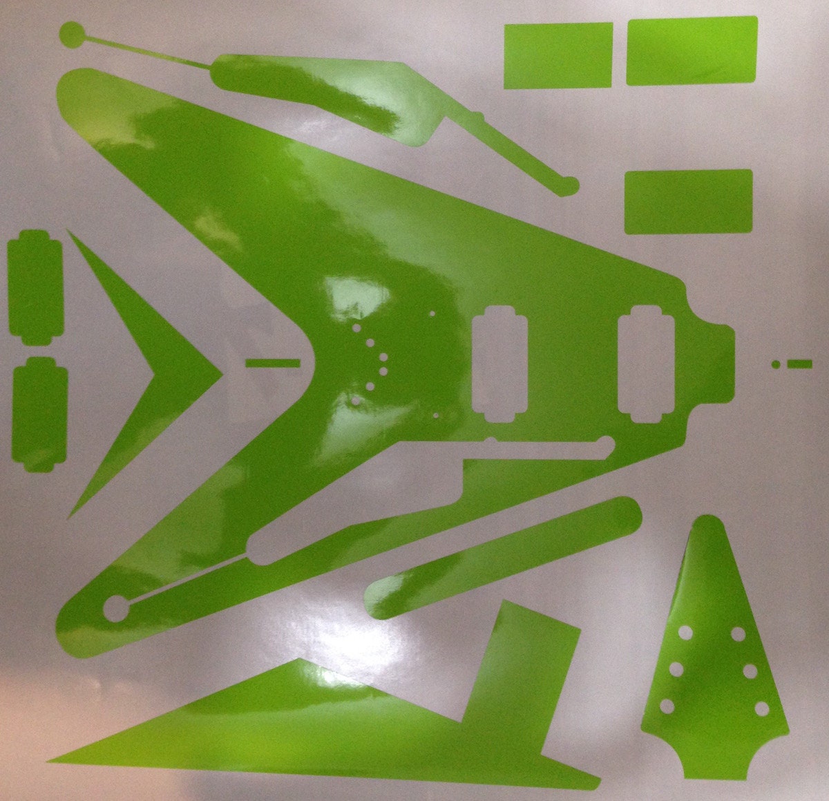 1959 Flying V Routing Template. Vinyl Sticker for Guitar Making. Flying ...