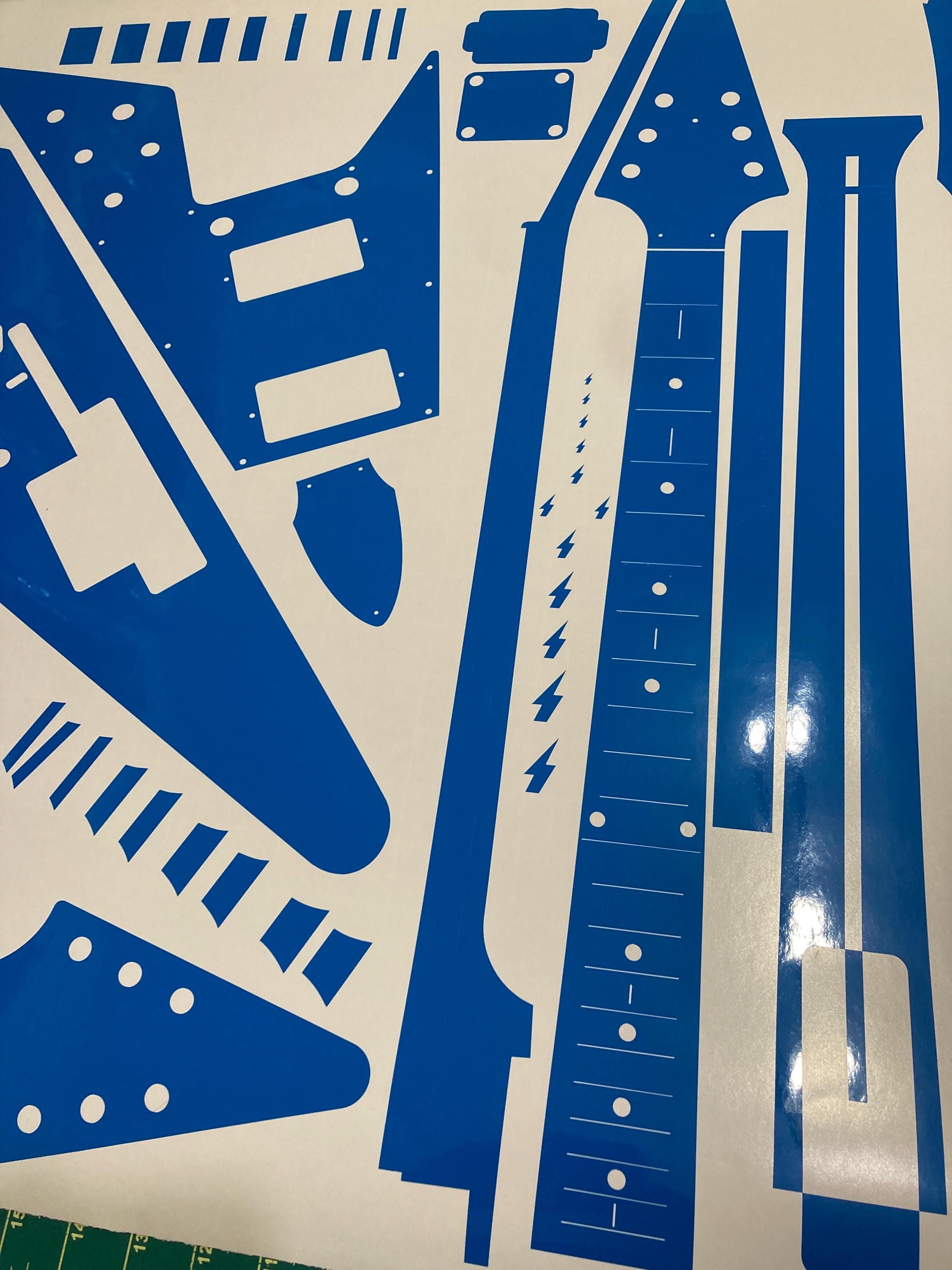 1967 Flying V Guitar Routing Template, Vinyl Sticker Plans - Etsy