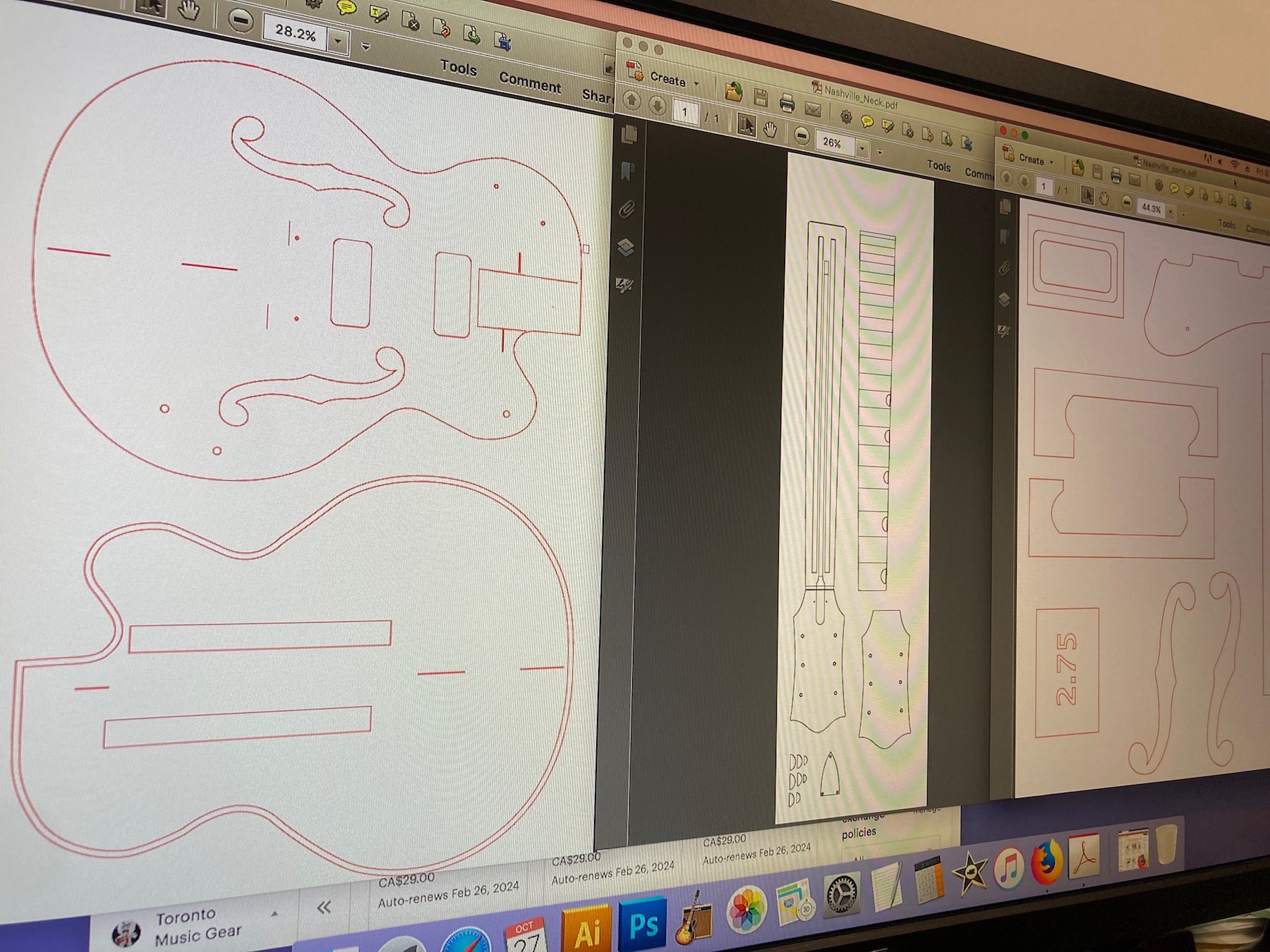 Nashville Style Guitar Cnc Digital Plans 3 Files Types For Cnc Guitar