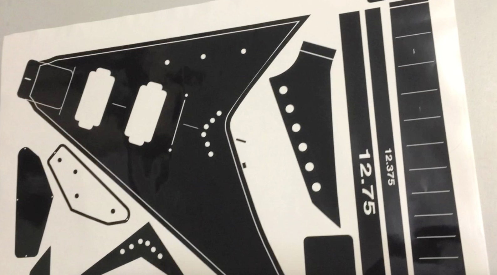 R Rhodes V Routing Template. Vinyl Sticker for Guitar Making. - Etsy Canada