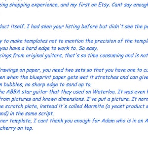 Soloist Guitar Routing Template. Vinyl Sticker Guide. Custom Jack-son ...