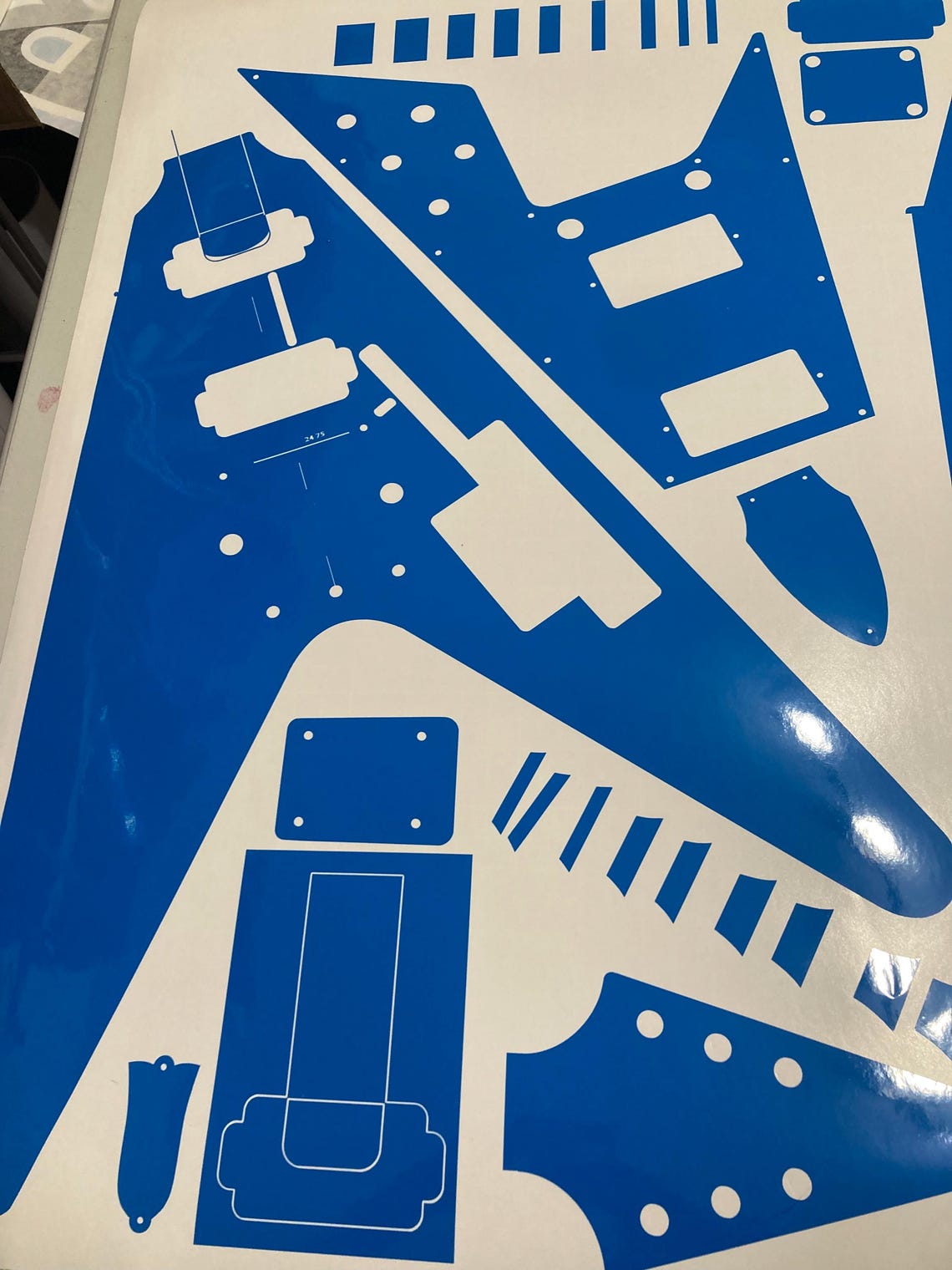 1967 Flying V Guitar Routing Template, Vinyl Sticker Plans - Etsy
