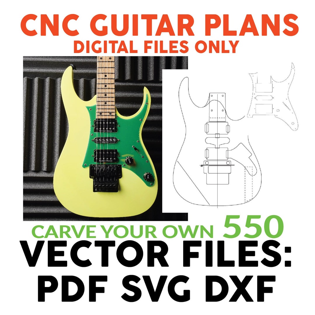 1987 RG 550 Guitar Cnc Digital Plans. 3 Files Types for Guitar Building ...