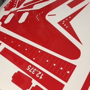 1959 Flying V Routing Template. Vinyl Sticker for Guitar Making. Flying ...