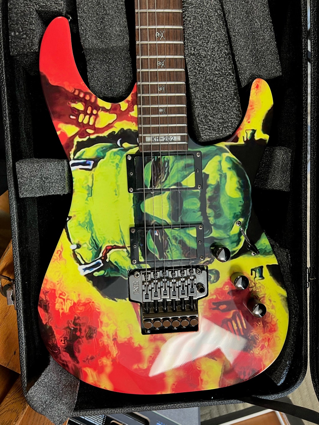 Horror Guitar Wrap. Kirk Hammet Style Frankenstein Graphic on Your ...