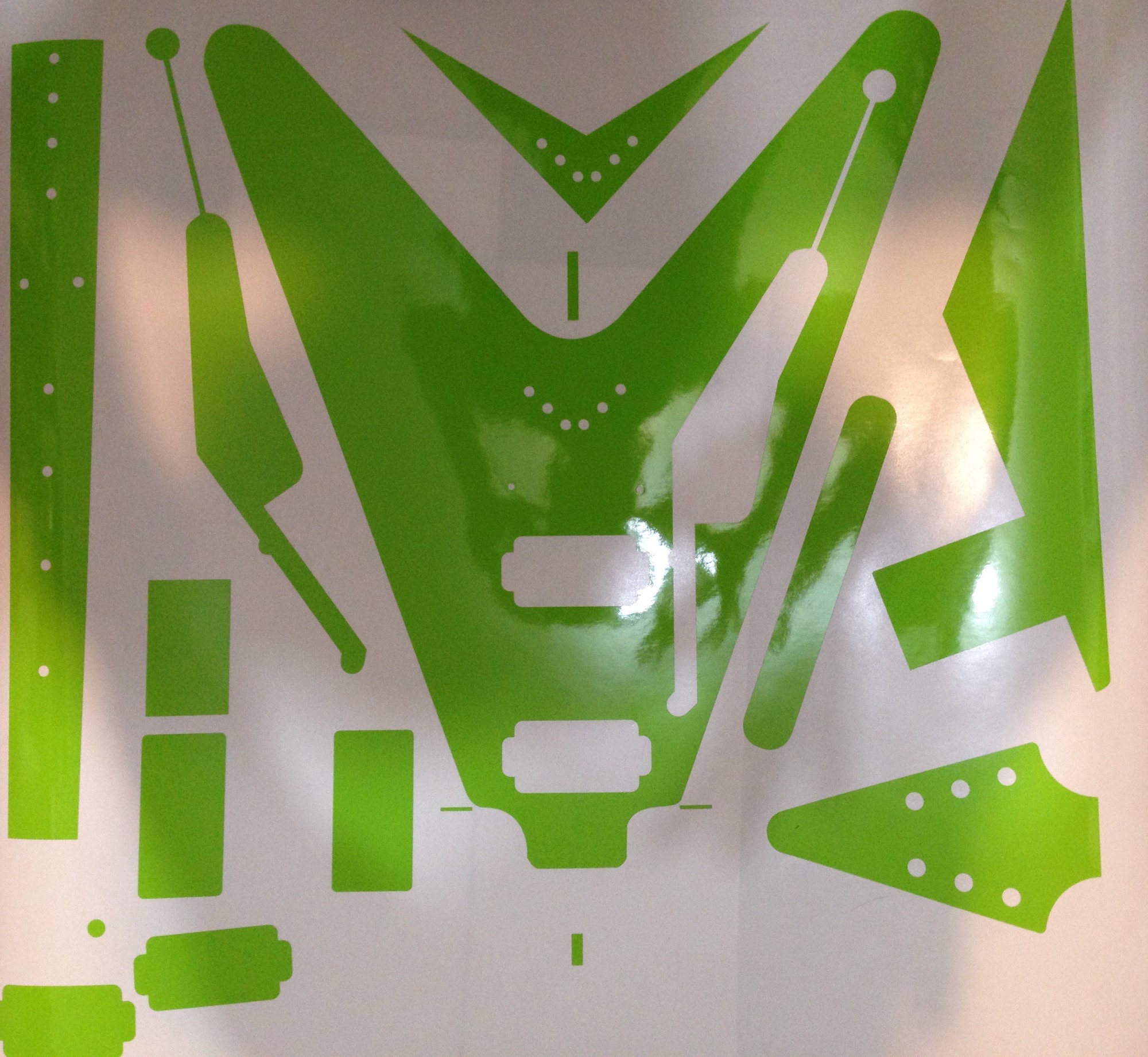 1959 Flying V Routing Template. Vinyl Sticker for Guitar Making. Flying ...