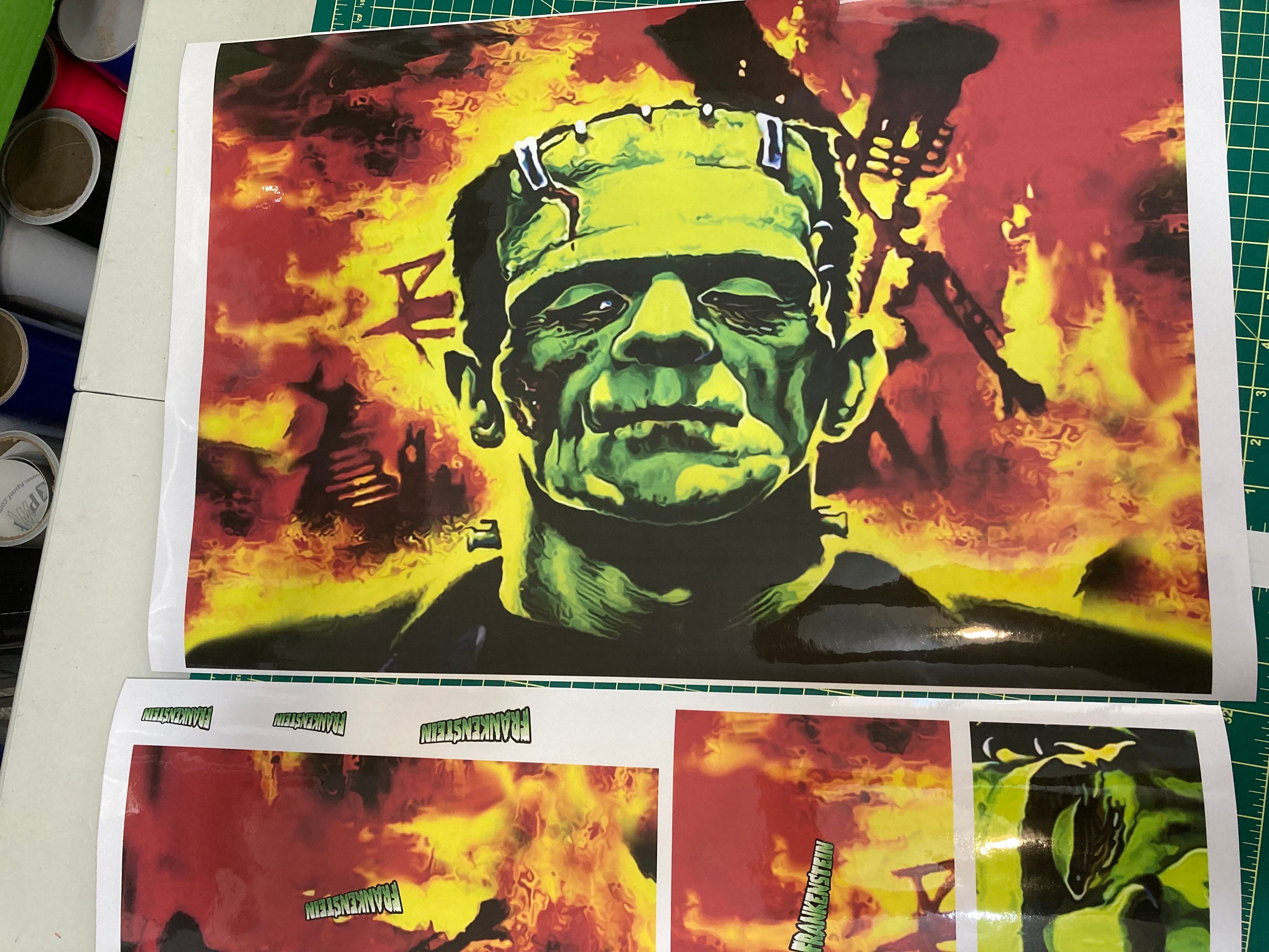 Horror Guitar Wrap. Kirk Hammet Style Frankenstein Graphic on Your ...