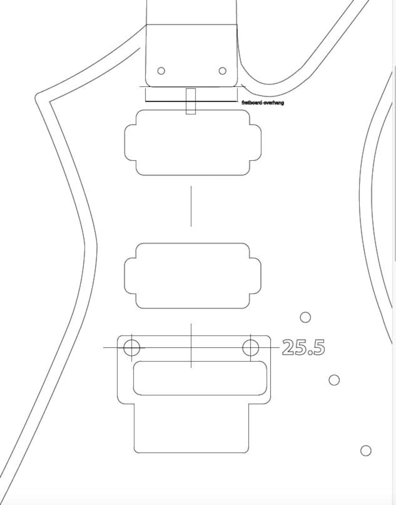 Kelly Shape With Floyd Rose Guitar Routing Plans. Bolt On, 4 Files ...