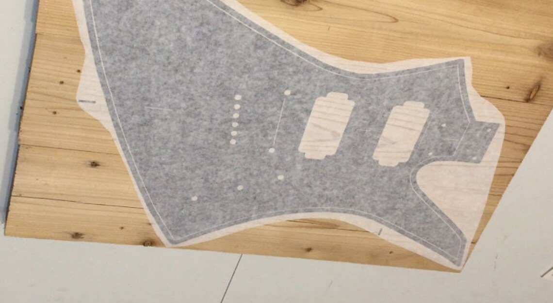 Kelly guitar shape routing template. Vinyl sticker for guitar | Etsy