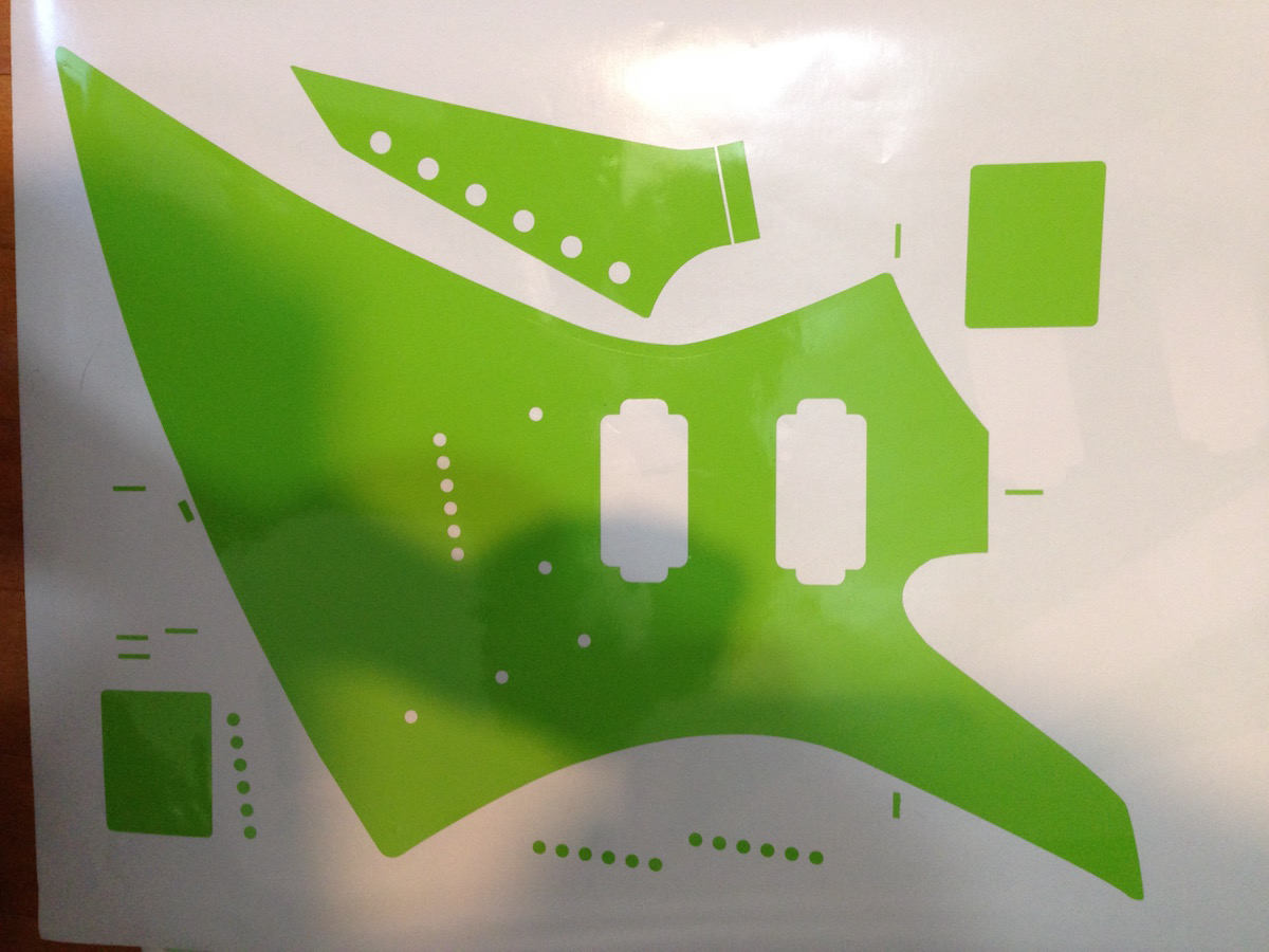 Kelly guitar shape routing template. Vinyl sticker for guitar | Etsy