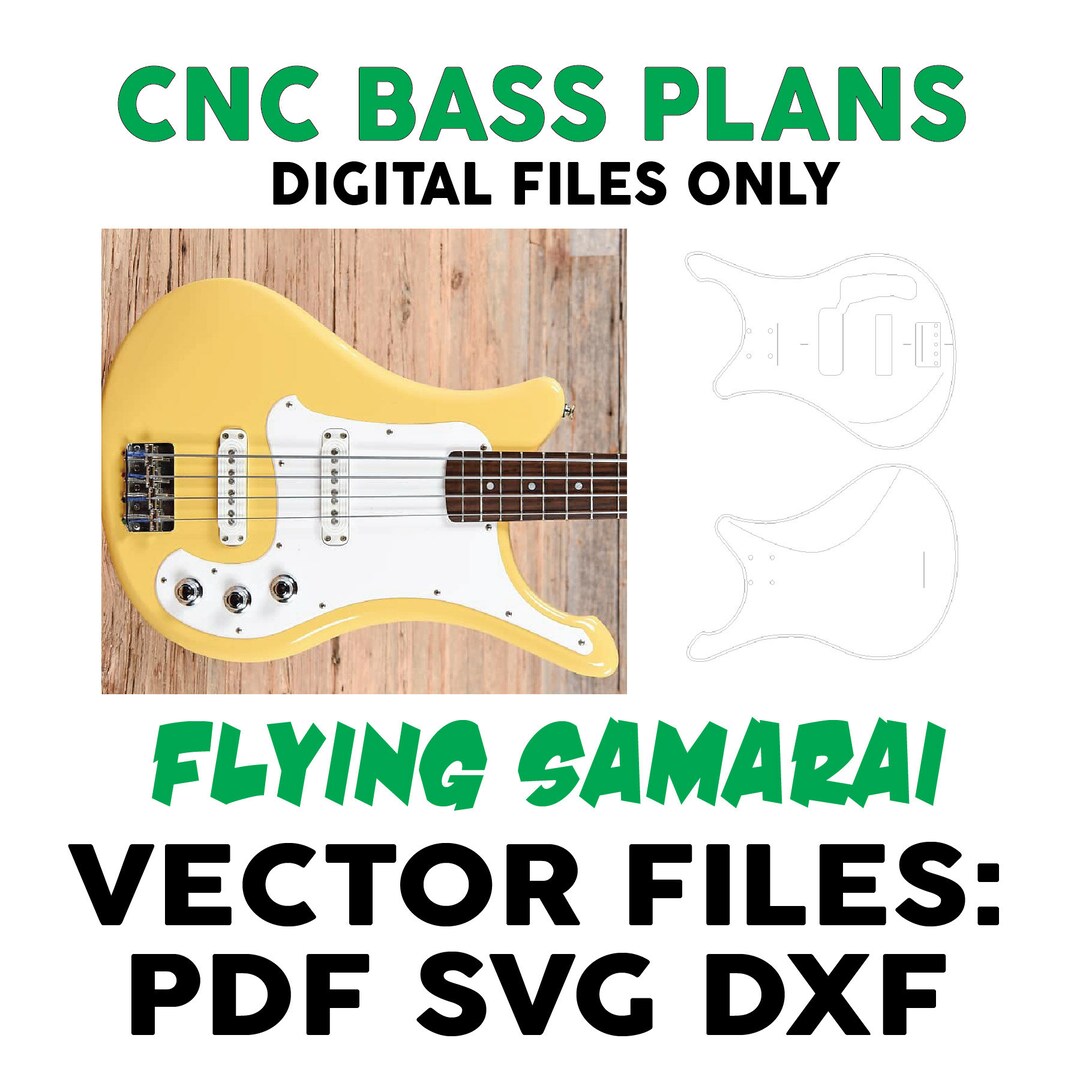 The Flying Samurai Bass. 3 Files Types for Cnc Bass Building, Digital ...