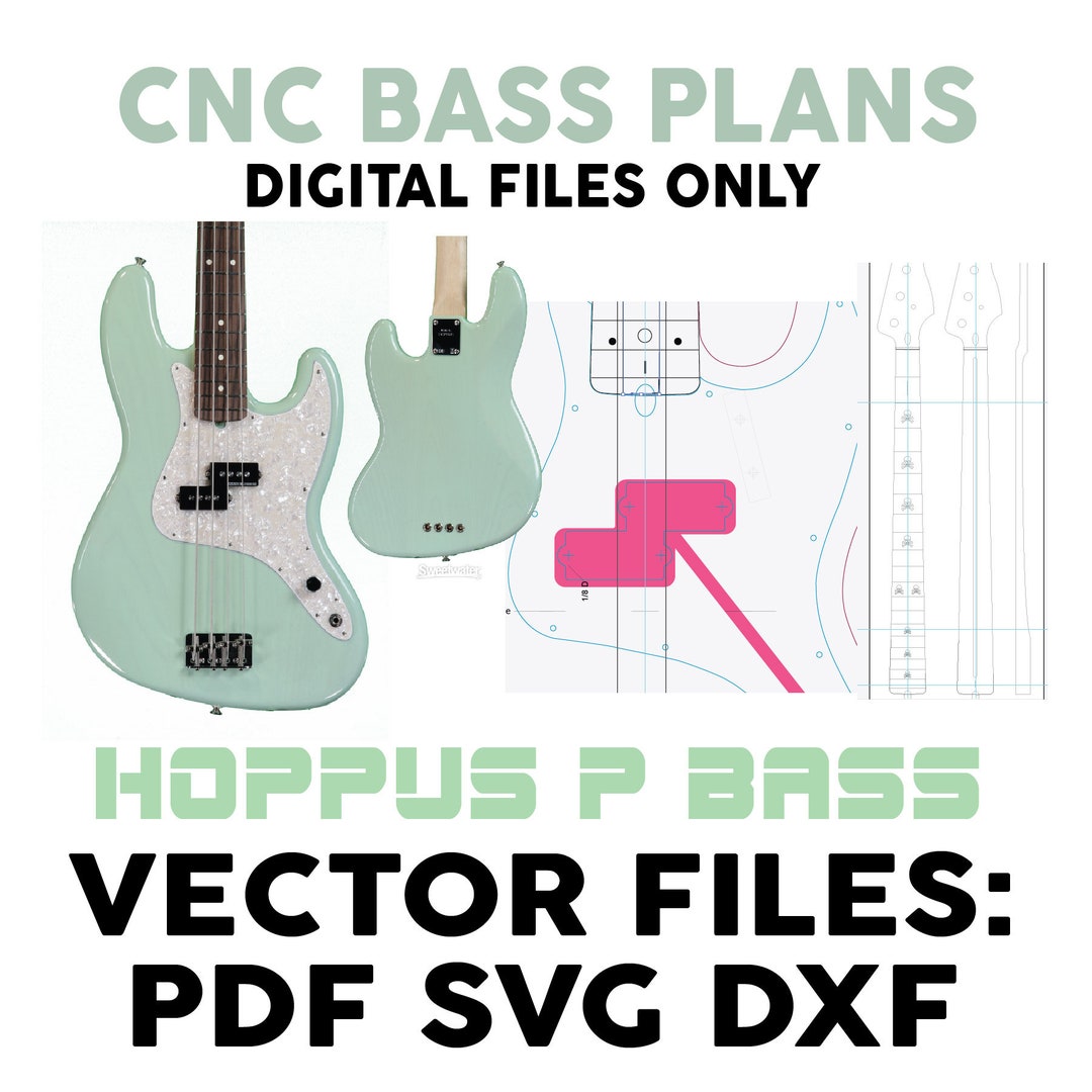 Hoppus Pbass CNC Plans, Vector Bass Guitar Template (pdf, Svg, Dxf) - Etsy