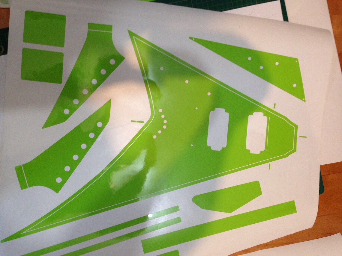 R Rhodes V Routing Template. Vinyl Sticker for Guitar Making. | Etsy