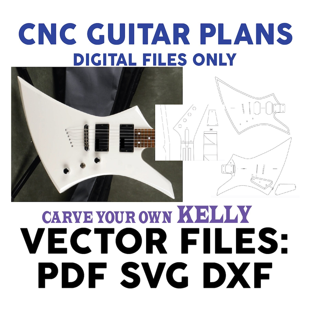 Kelly Shape Guitar Cnc Routing Plans. Bolt On, 3 Files Types for Cnc ...