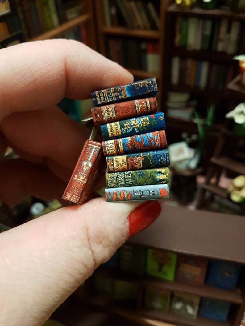 Set of 8 Antique Novels in 1:12 Scale Dollhouse Miniature. - Etsy