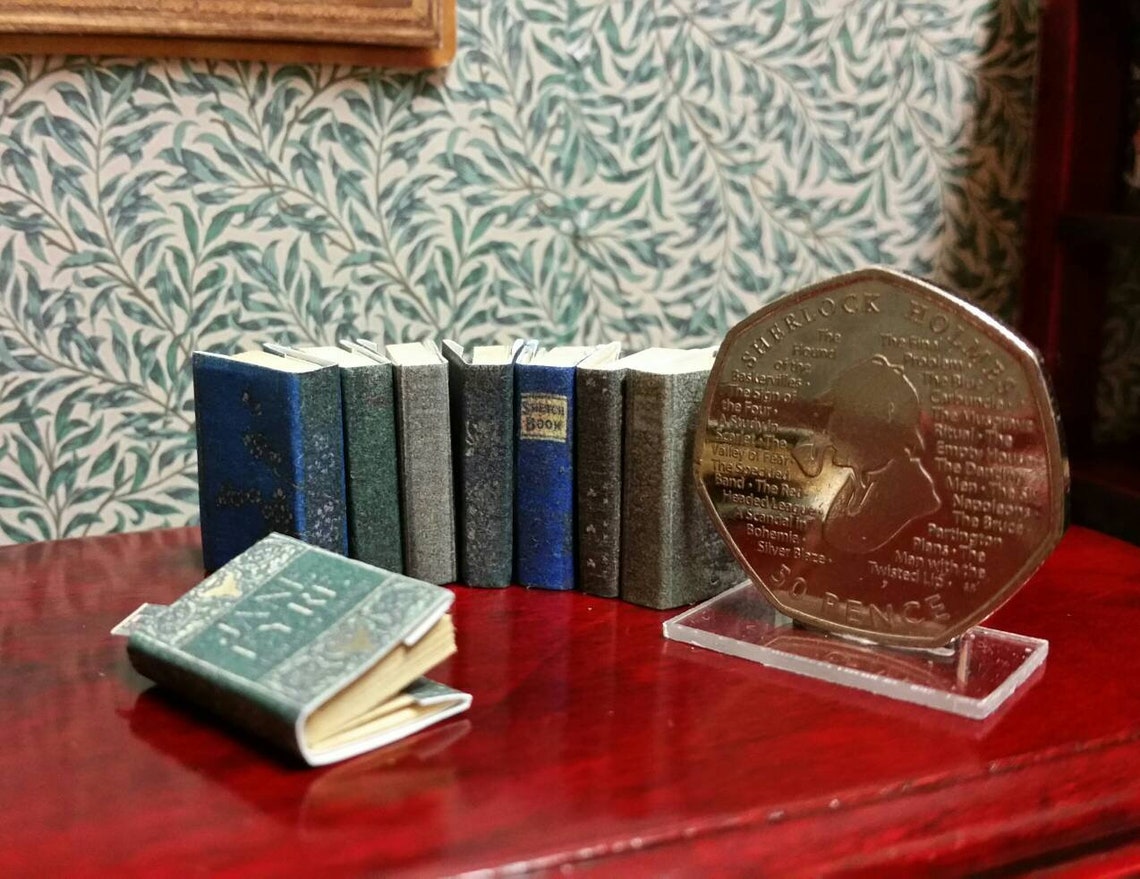 Vintage Replica Book Set of 8 Dolls House Miniature 1:12 Scale - Etsy