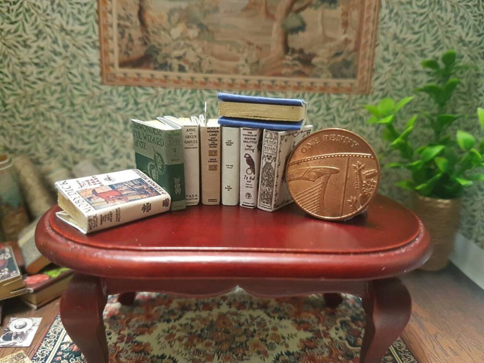 Miniature 1:12 Scale Children's Dollhouse Room Library Set . Each Book ...