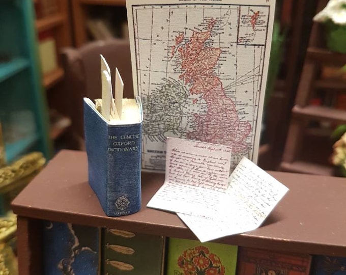 1:12 Scale Miniature Concise Oxford English Dictionary With Props ...